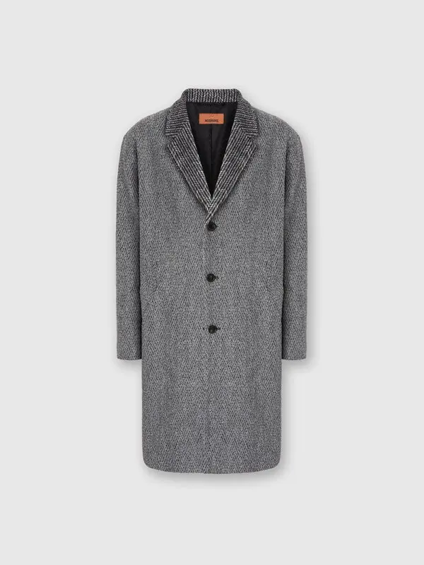 Missoni Wool Cloth Coat With Chevron Pattern