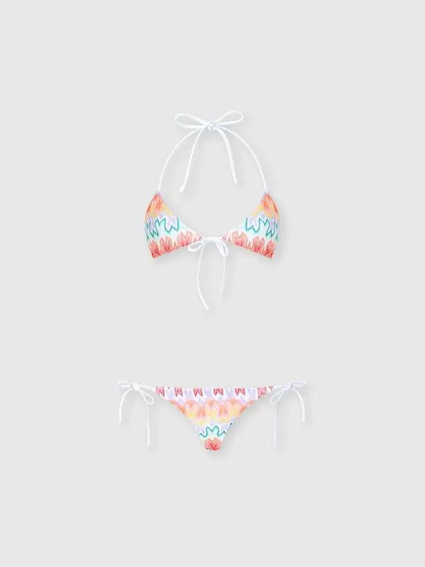 Missoni Triangle Bikini In Viscose With Floral Motif - Multicoloured