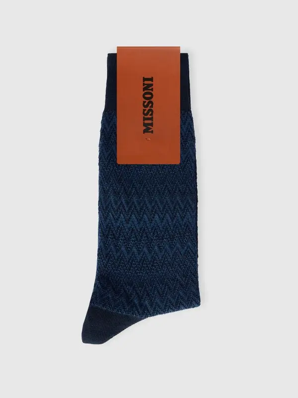 Missoni Mid-length Cotton-blend 3d Zigzag Socks