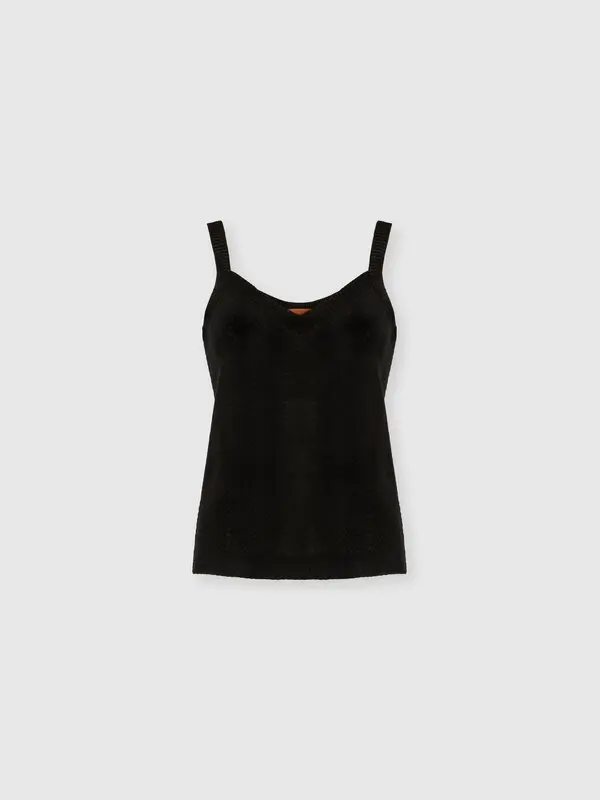 Missoni Sleeveless Zigzag Knit Top - Black
