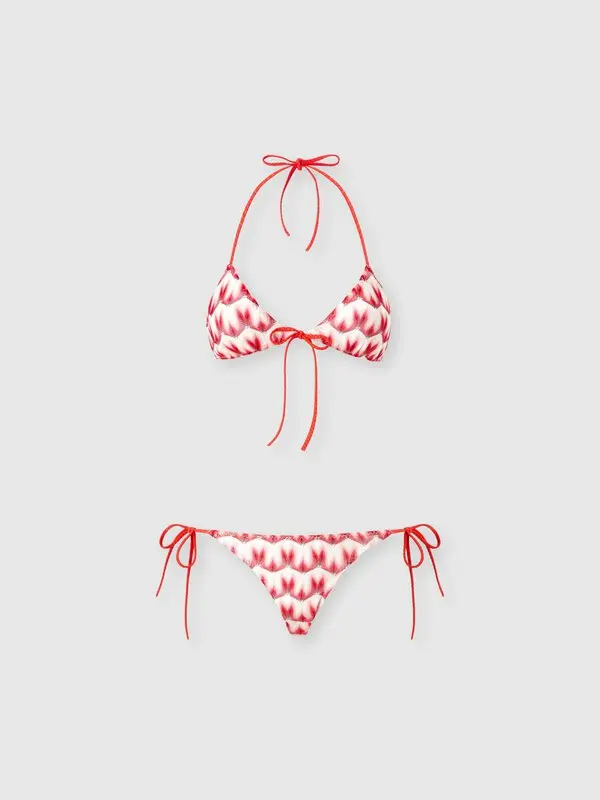 Missoni Triangle Bikini In Viscose With Floral Motif - Multicoloured