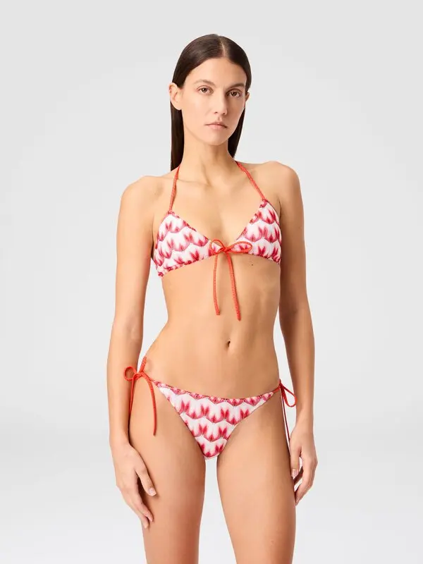 Missoni Triangle Bikini In Viscose With Floral Motif