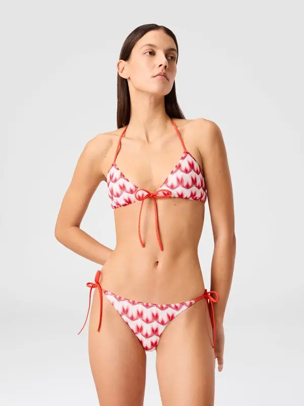Missoni Triangle Bikini In Viscose With Floral Motif