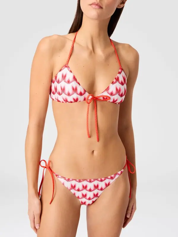 Missoni Triangle Bikini In Viscose With Floral Motif