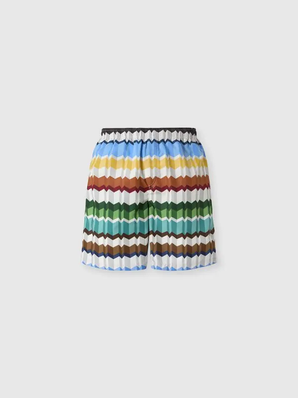 Missoni Long Printed Swim Shorts With Elastic Waistband - Multicoloured