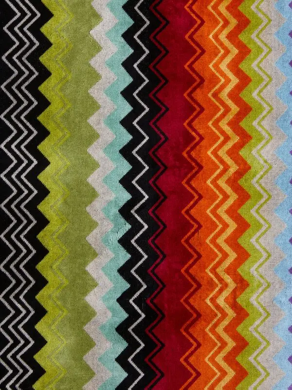 Missoni Giacomo Bathrobe In Cotton Terry With Zigzag Pattern