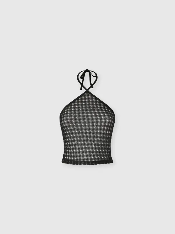 Missoni Lamé Viscose Halter Neck Top - Black