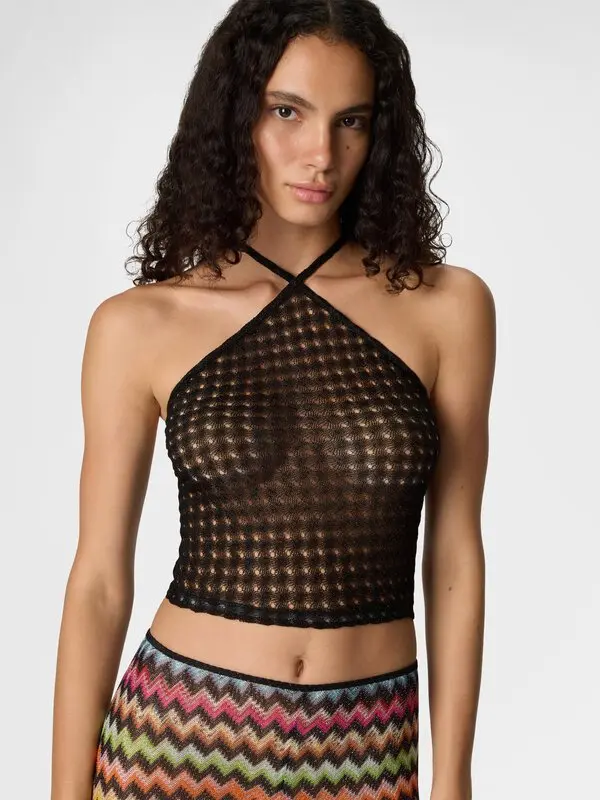 Missoni Lamé Viscose Halter Neck Top - Black