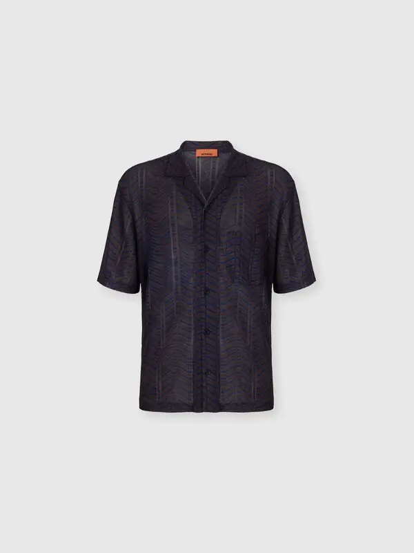 Missoni Viscose Knit Bowling Shirt With Greek Key Motif - Multicoloured