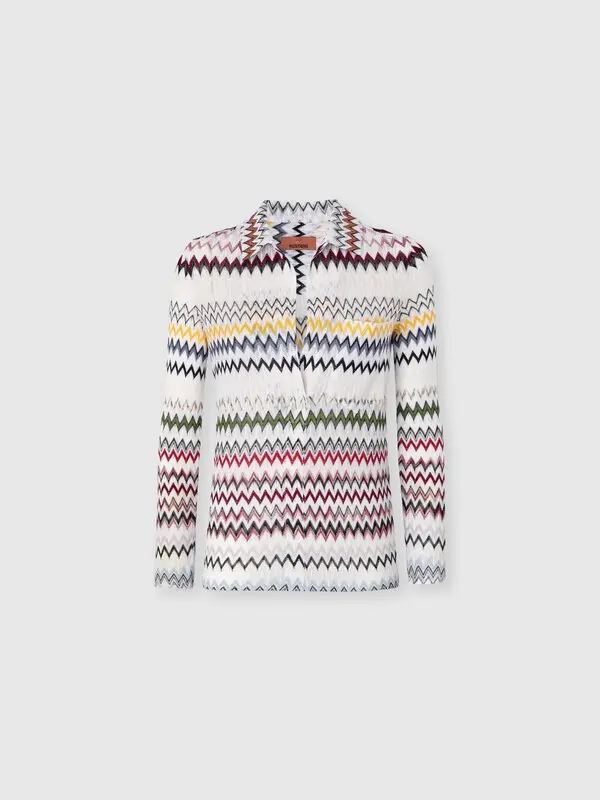 Missoni Zigzag Cotton And Viscose Blouse With V-neckline