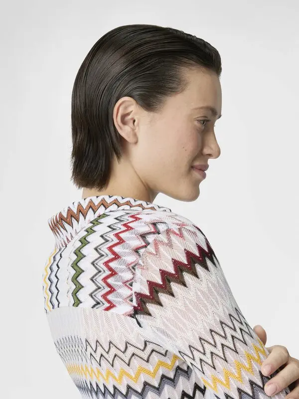 Missoni Zigzag Cotton And Viscose Blouse With V-neckline