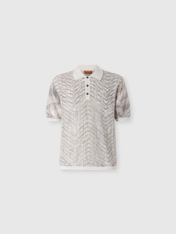 Missoni Openwork Knit Cotton And Viscose Polo Shirt