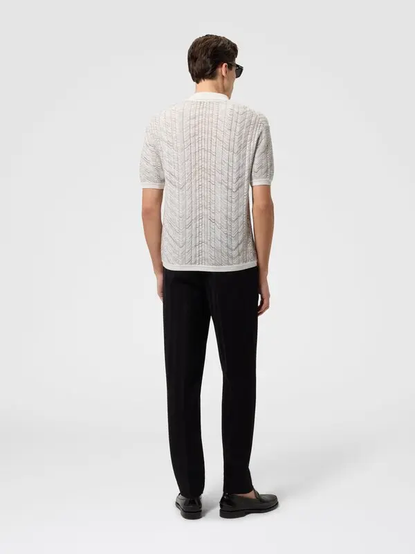 Missoni Openwork Knit Cotton And Viscose Polo Shirt