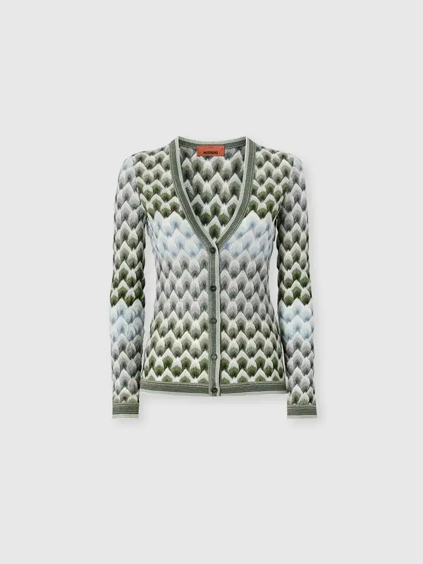 Missoni Slim Viscose Lamé Cardigan With Lace Motif - Multicoloured