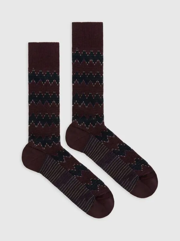 Missoni Zig Zag Wool And Cotton-blend Ankle Socks - Multicoloured