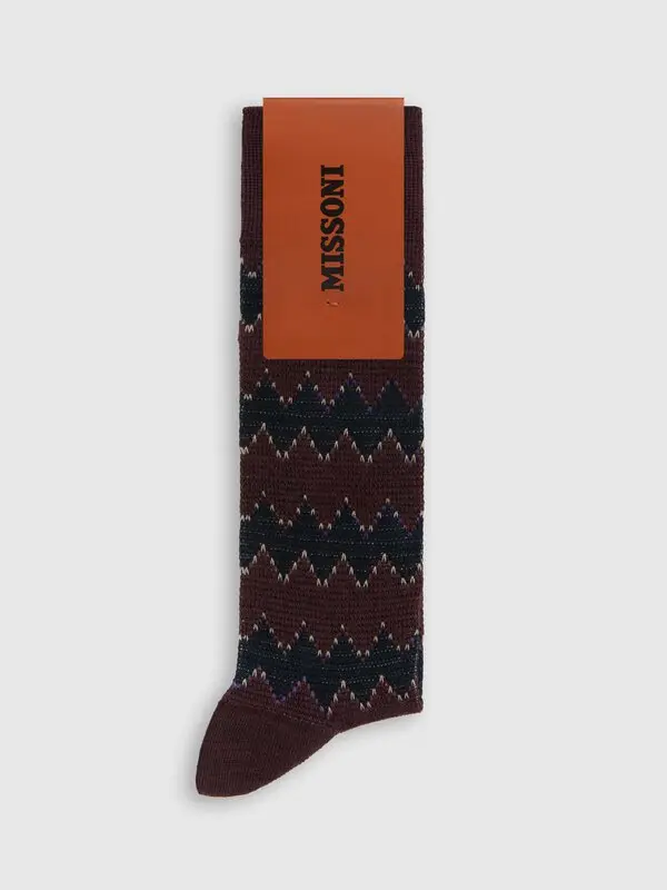 Missoni Zig Zag Wool And Cotton-blend Ankle Socks