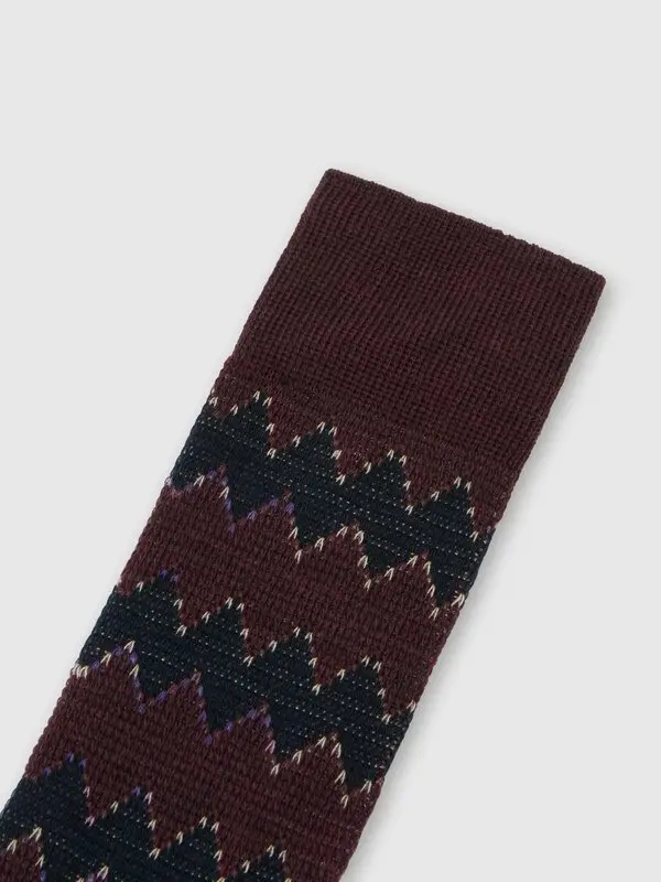 Missoni Zig Zag Wool And Cotton-blend Ankle Socks