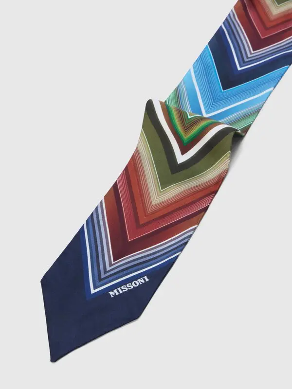 Missoni Silk Neck Scarf With Macro Zigzag Print