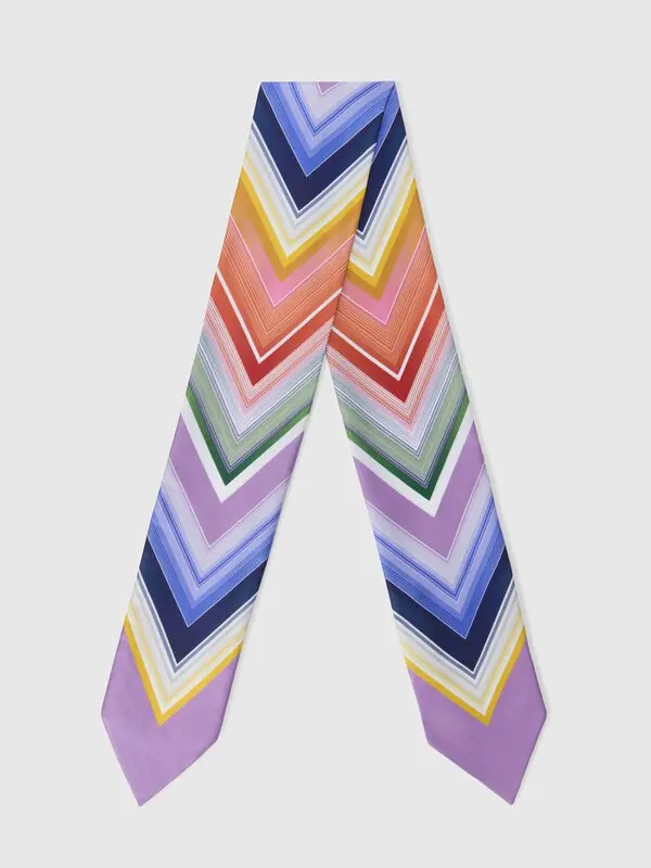 Missoni Silk Neck Scarf With Macro Zigzag Print