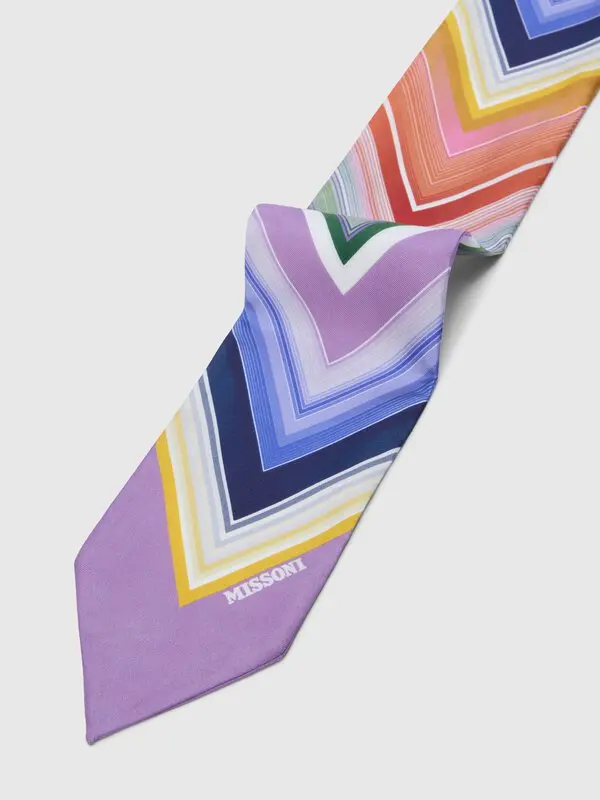 Missoni Silk Neck Scarf With Macro Zigzag Print