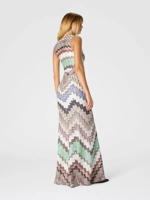 Missoni Viscose Lamé Gown With Deep V-neck