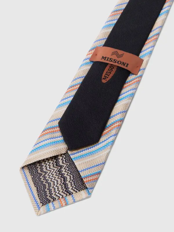 Missoni Silk Tie With Micro Zigzag Pattern - Multicoloured