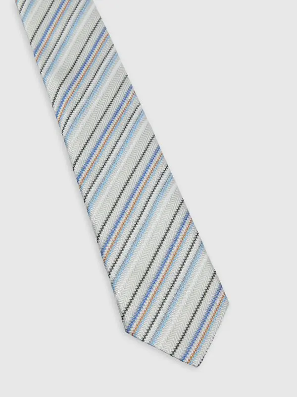 Missoni Silk Tie With Micro Zigzag Pattern - Multicoloured