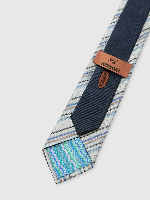 Missoni Silk Tie With Micro Zigzag Pattern - Multicoloured