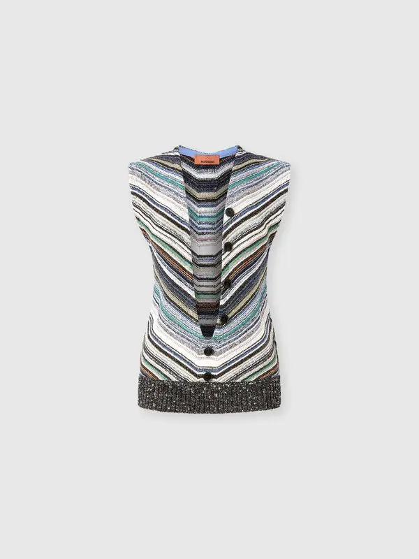 Missoni Striped Vest With Sequin Appliqu