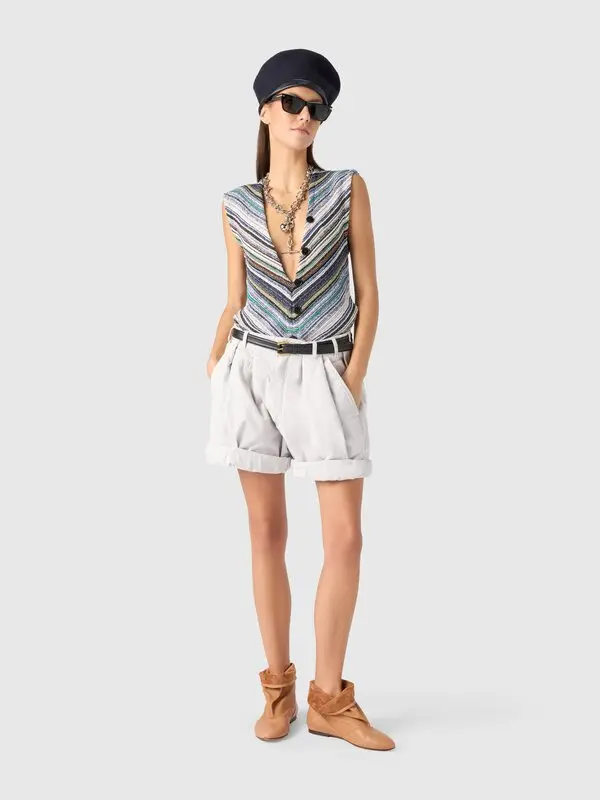 Missoni Striped Vest With Sequin Appliqu