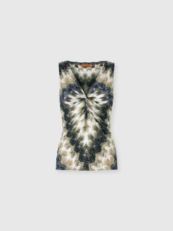 Missoni Lace Top With Gathered Neckline - Multicoloured