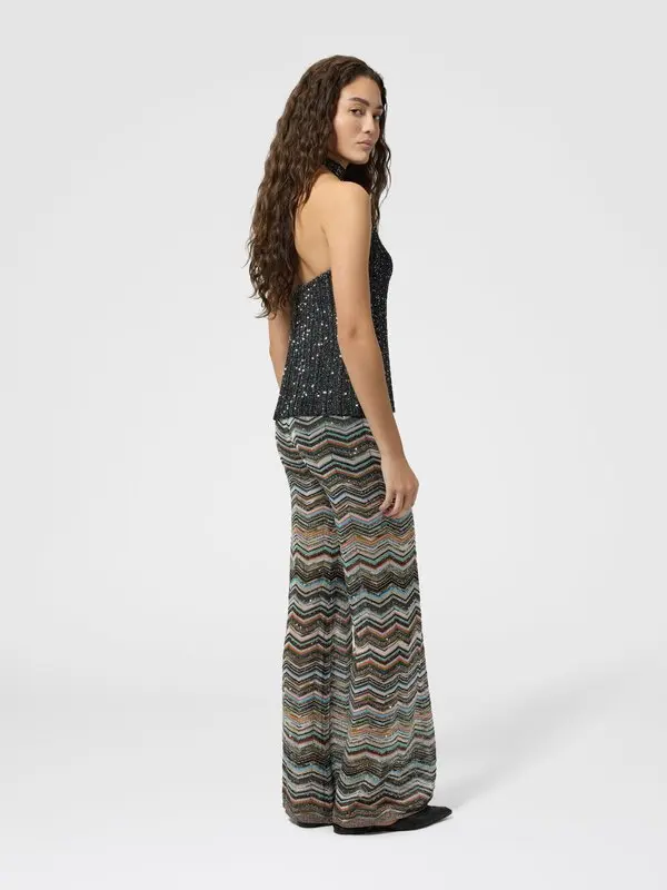 Missoni Chevron Palazzo Trousers With Sequins