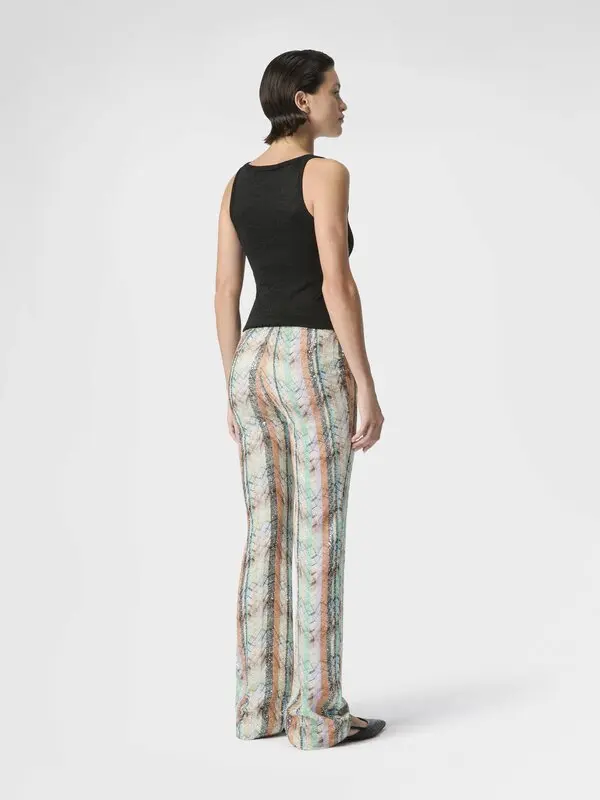 Missoni Multi-technique Mixed Viscose Lamé Flared Trousers