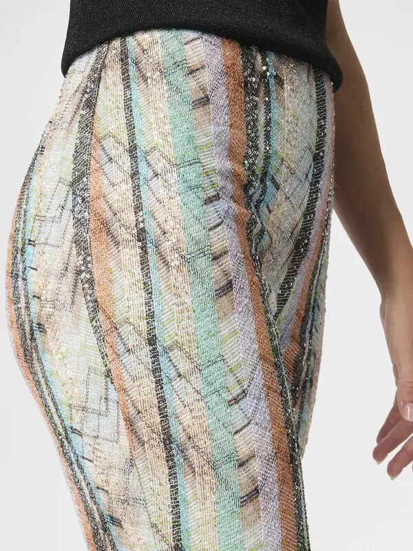 Missoni Multi-technique Mixed Viscose Lamé Flared Trousers