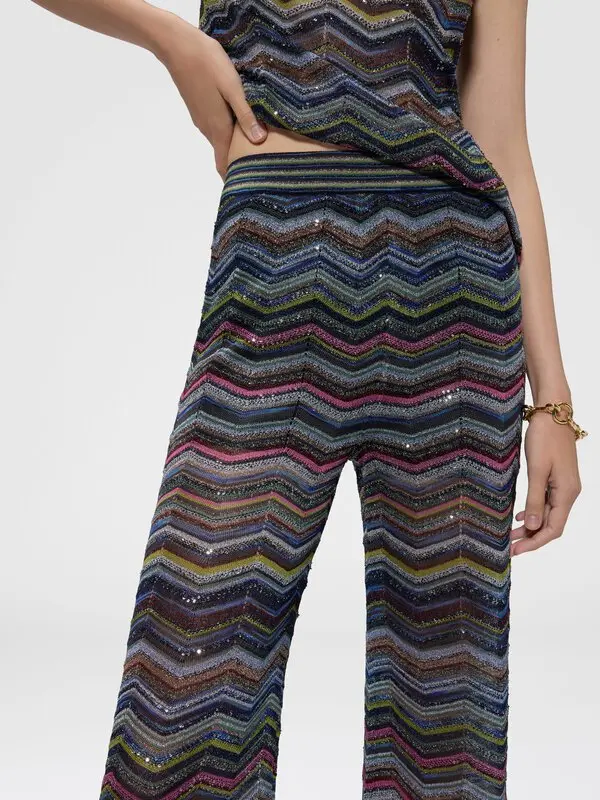 Missoni Chevron Palazzo Trousers With Sequins