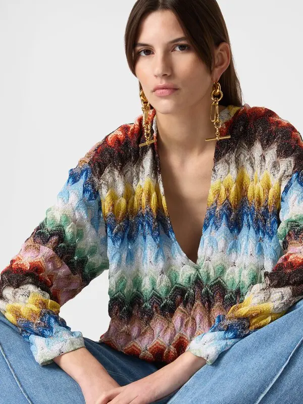 Missoni Oversized Blouse With Deep V-neckline