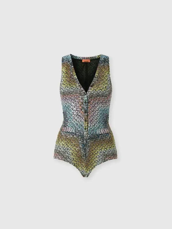 Missoni Zig Zag One-piece Swimsuit With Sequin Application - Multicoloured