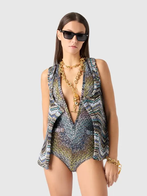 Missoni Zig Zag One-piece Swimsuit With Sequin Application