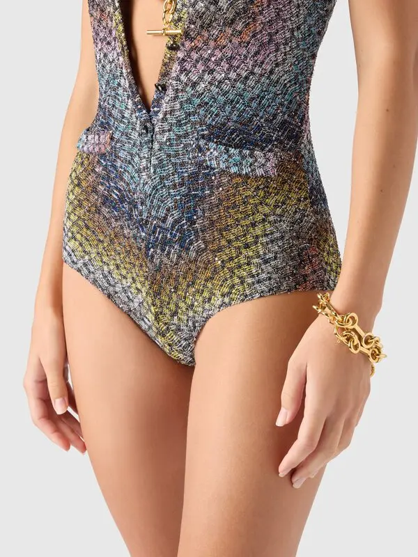 Missoni Zig Zag One-piece Swimsuit With Sequin Application