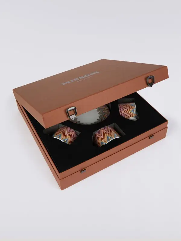 Missoni Zigzag Jarris Set Of 6 Tea Cups & Saucers - Red