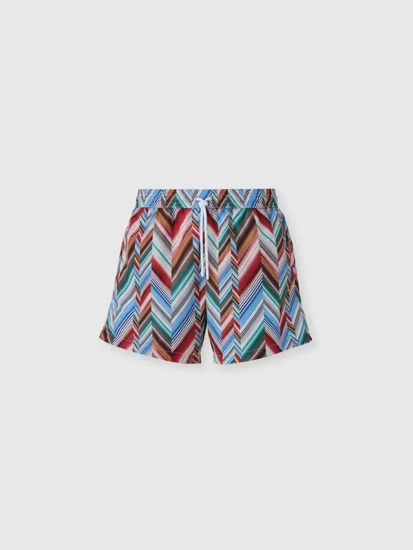 Missoni Mid-length Swim Shorts With Offset Zig Zag Print