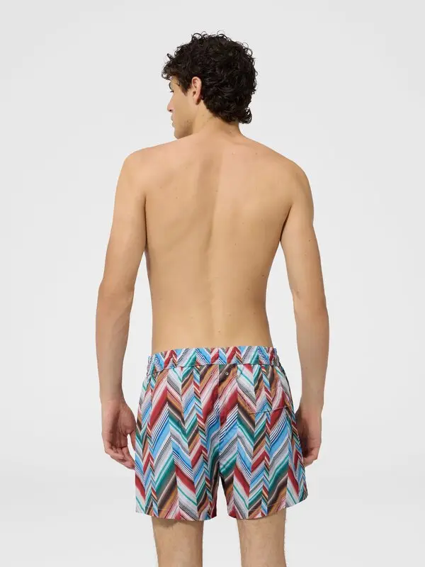 Missoni Mid-length Swim Shorts With Offset Zig Zag Print