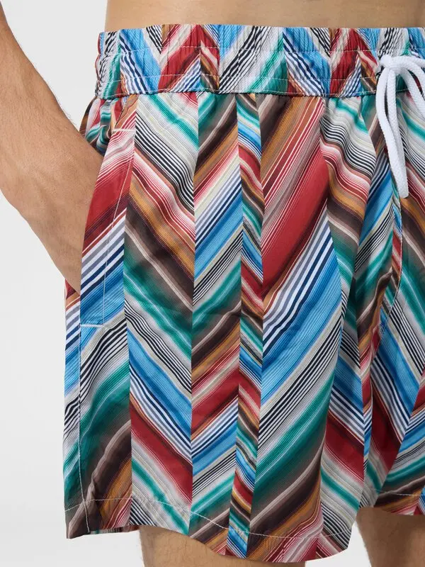 Missoni Mid-length Swim Shorts With Offset Zig Zag Print