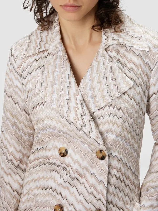 Missoni Double-breasted Trench Coat With Wavy Zigzag Pattern