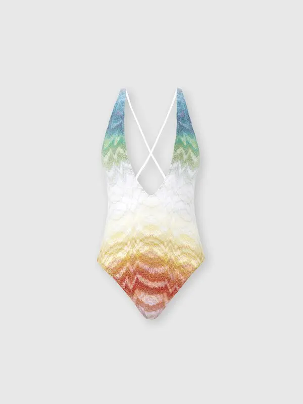 Missoni One-piece Swimsuit In Shaded Lamé Viscose - Multicoloured