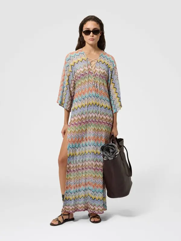 Missoni Long Viscose Lamé Cover-up Caftan