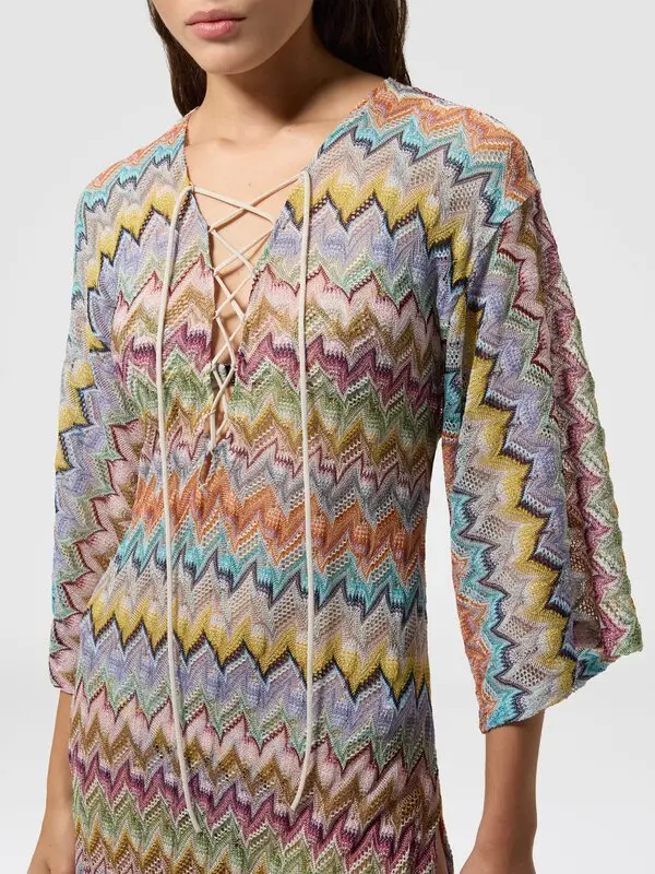 Missoni Long Viscose Lamé Cover-up Caftan