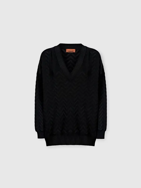 Missoni Chevron Cotton And Viscose V-neck Sweater