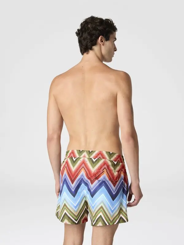 Missoni Mid-length Swim Shorts With Macro Zigzag Print