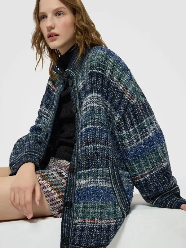 Missoni Oversized Wool-blend Check Cardigan